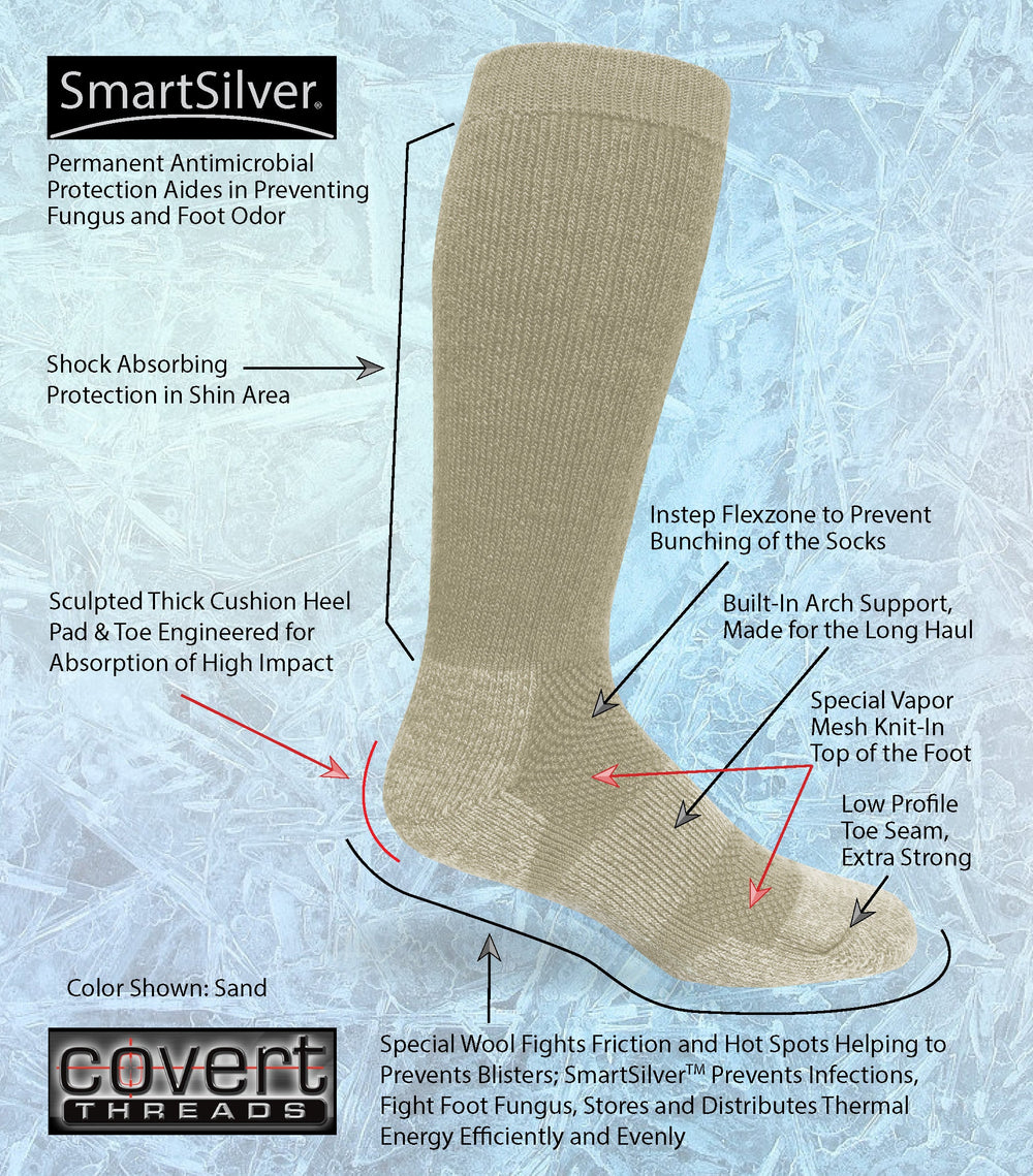 ICE Extreme Cold Territory Sock - Military Boot Sock - Covert Threads